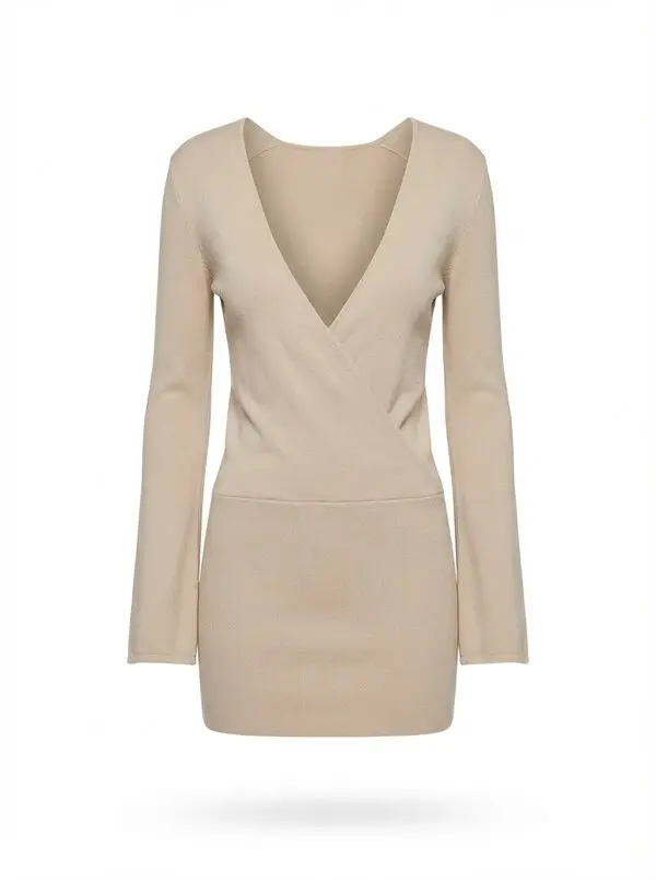 AYA MUSE V-neck Flared Dress - Sand