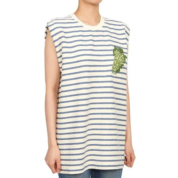 J.W.ANDERSON Striped Grape Towelling Tank Top