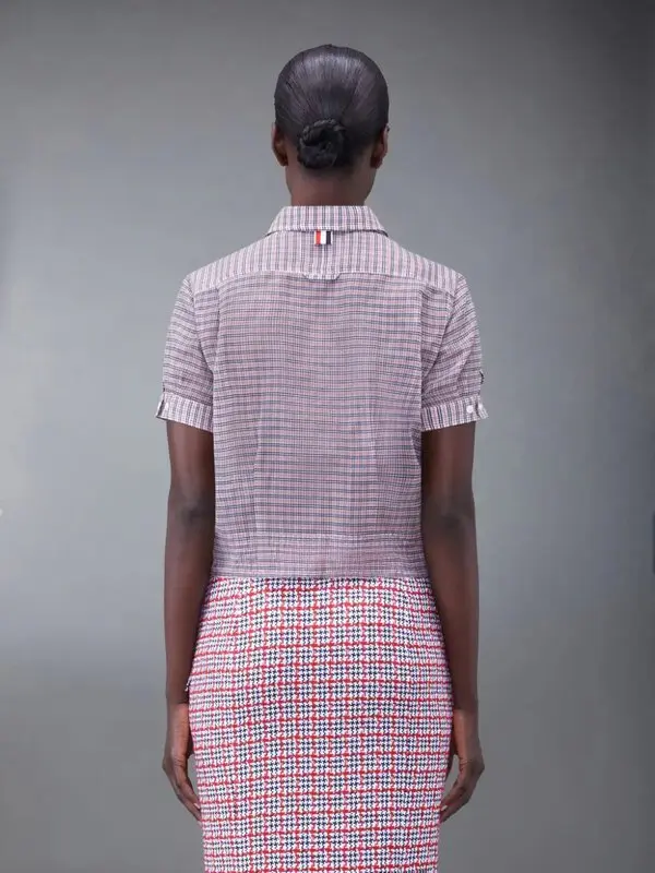 Thom Browne Checked Blouse With Bow Detail