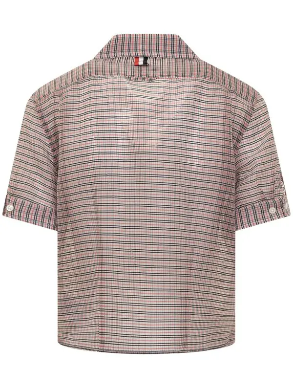 Thom Browne Checked Blouse With Bow Detail
