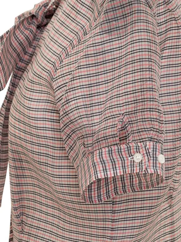 Thom Browne Checked Blouse With Bow Detail