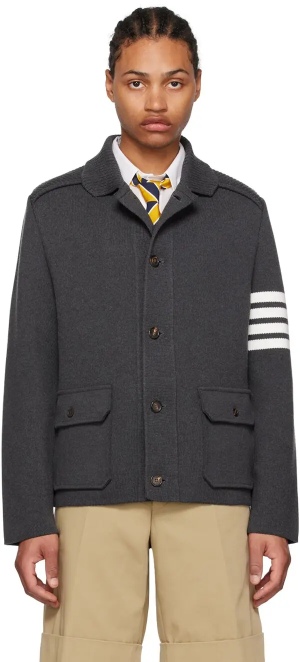 Thom Browne 4-bar Collared Jacket