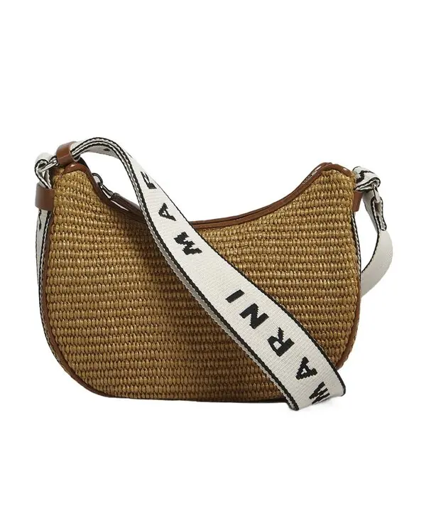 Marni Bey Small Raffia Bag - Brown