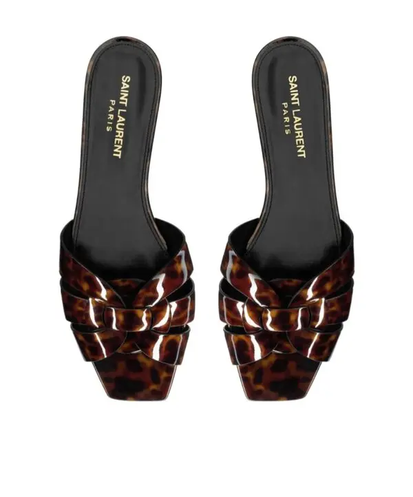 Saint Laurent Tribute Slip-on Sandals - Black