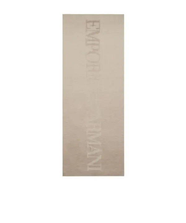 Emporio Armani Logo Jacquard Scarf - Light Brown