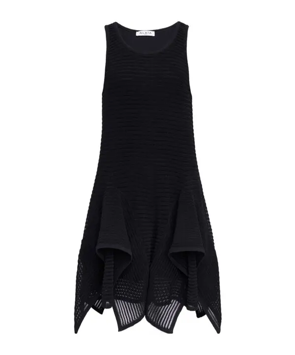 Alaïa Knit Ruffle Dress - Black