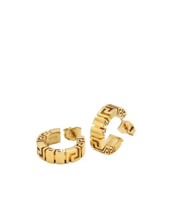 Versace Greca Hoop Earrings - Yellow