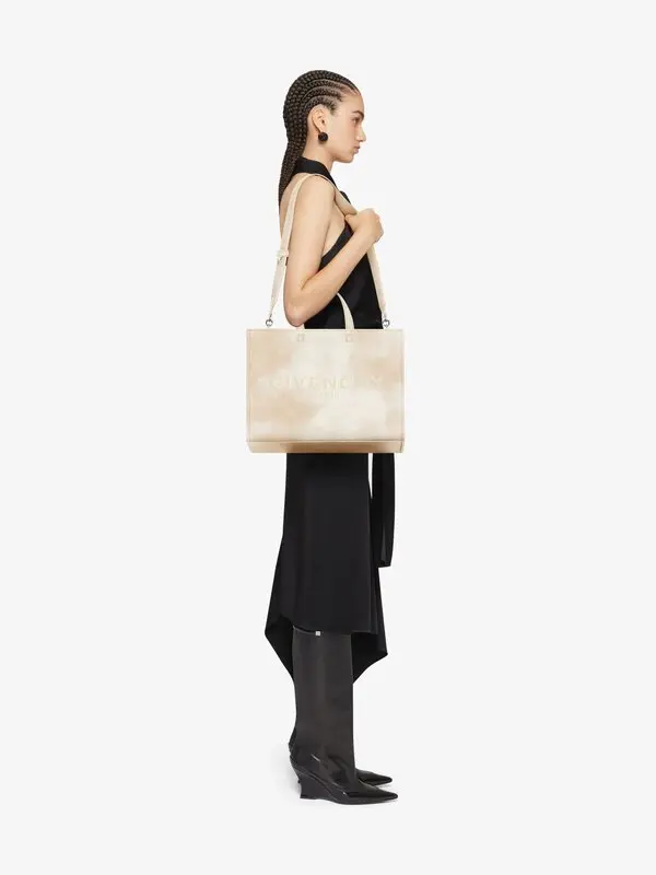 Givenchy Medium G-tote Shopping Bag In Tie-dye Canvas - Nude