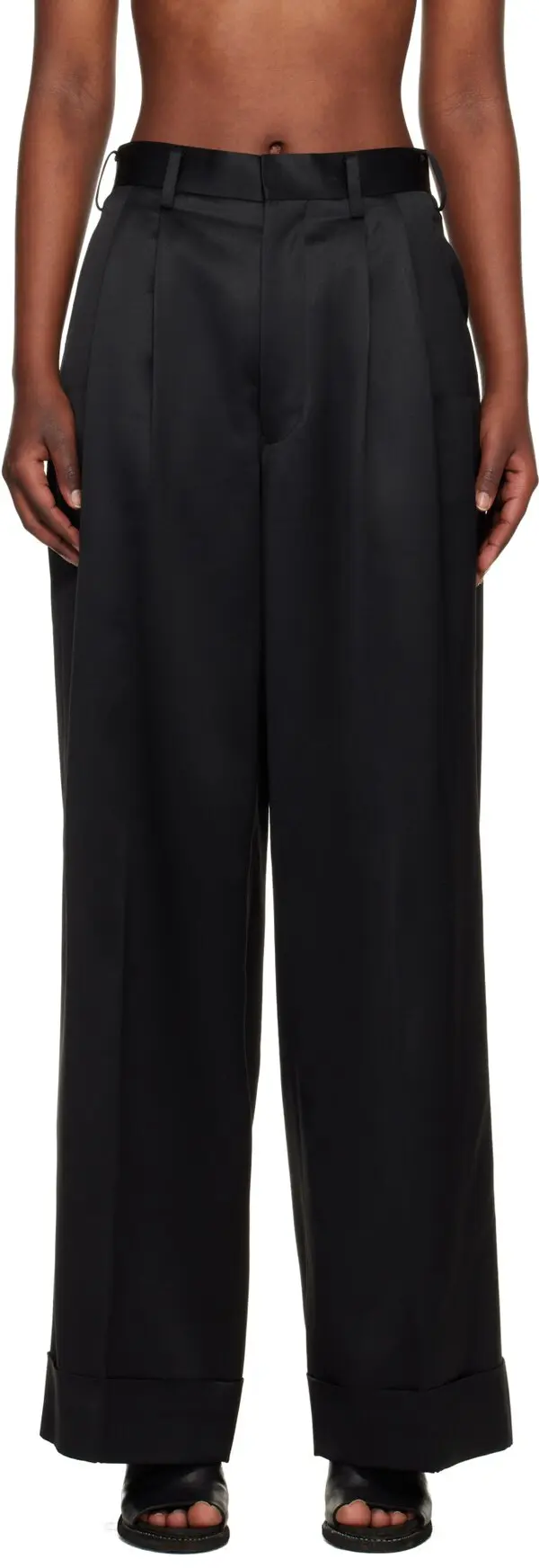 Junya Watanabe Pleated Wide-leg Trousers - Black