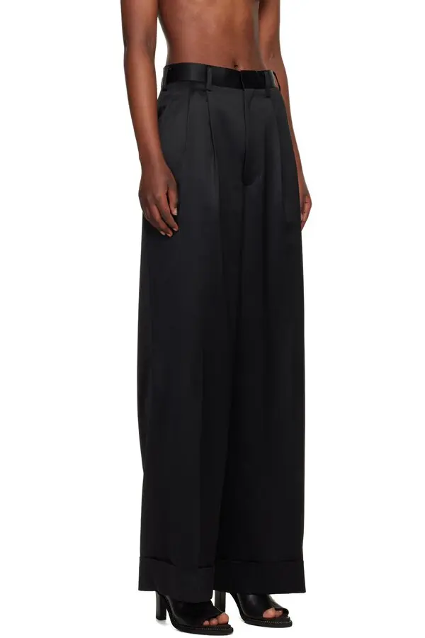 Junya Watanabe Pleated Wide-leg Trousers - Black