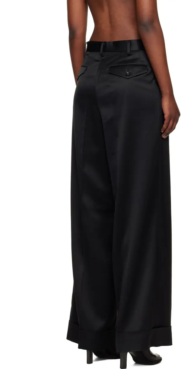 Junya Watanabe Pleated Wide-leg Trousers - Black