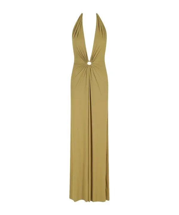 AMAZUIN Halterneck Sleeveless Gown