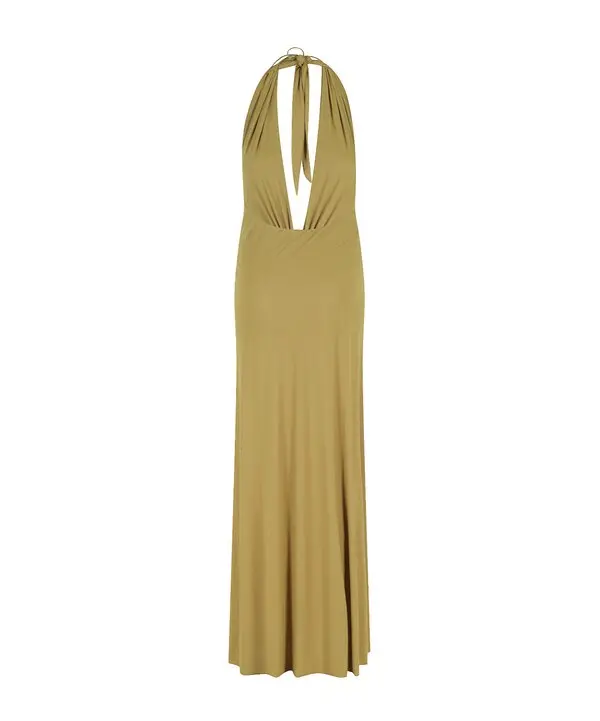 AMAZUIN Halterneck Sleeveless Gown