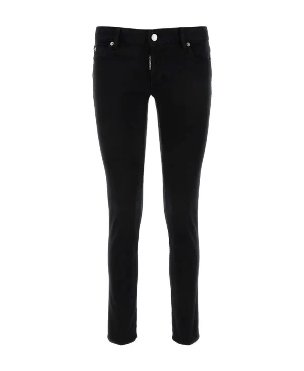Dsquared2 Logo Patch Straight Leg Jennifer Jeans - Black