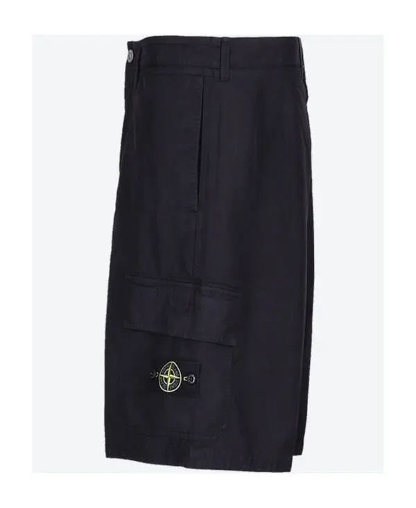 Stone Island Logo Detail Cargo Shorts - Blue