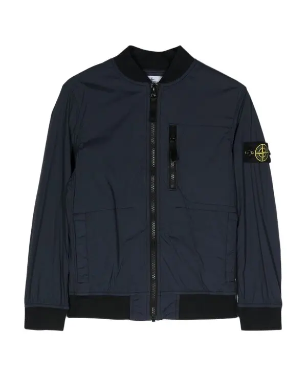 Stone Island Logo Patch Zip-up Bomber Jacket
