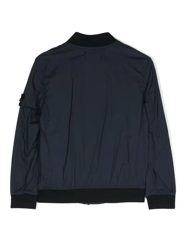 Stone Island Logo Patch Zip-up Bomber Jacket