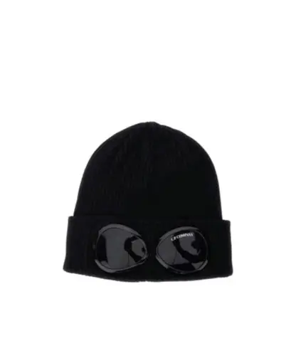 C.P. COMPANY Goggle Detail Knitted Beanie - Black