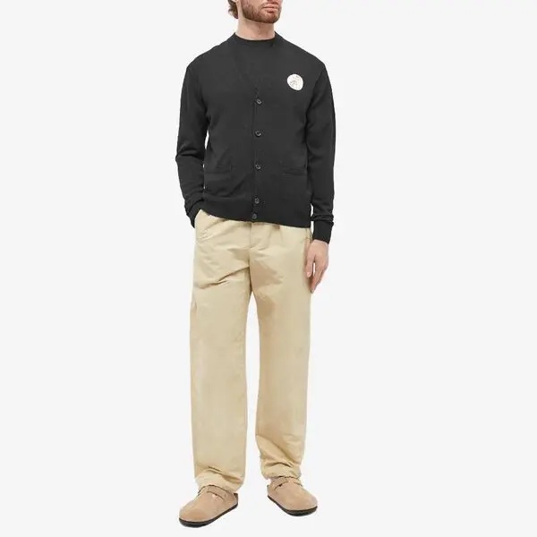 Maison Kitsuné Flower Fox' Chest Logo Knit Cardigan