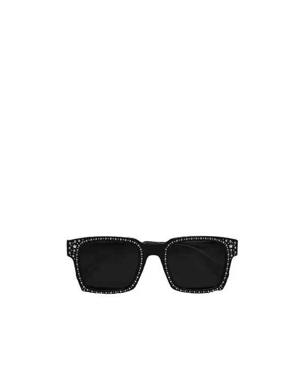 Moncler Crystal-encrusted Square Sunglasses - Black