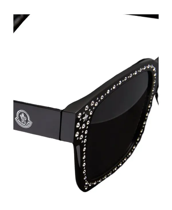 Moncler Crystal-encrusted Square Sunglasses
