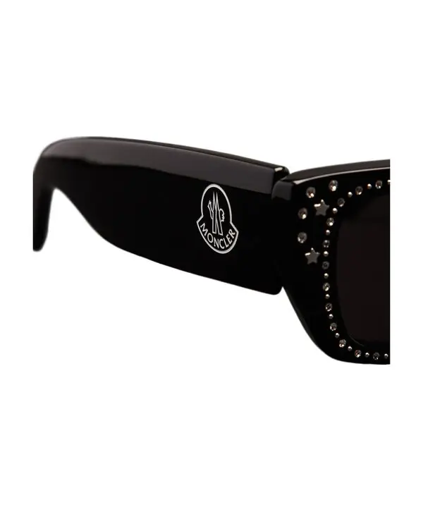 Moncler Crystal-encrusted Rectangle Sunglasses