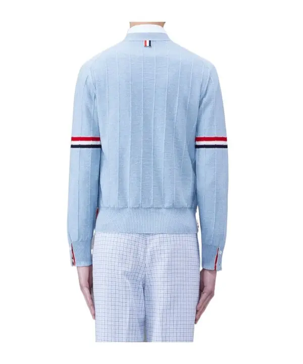 Thom Browne Virgin Wool Rwb Stripe Cardigan