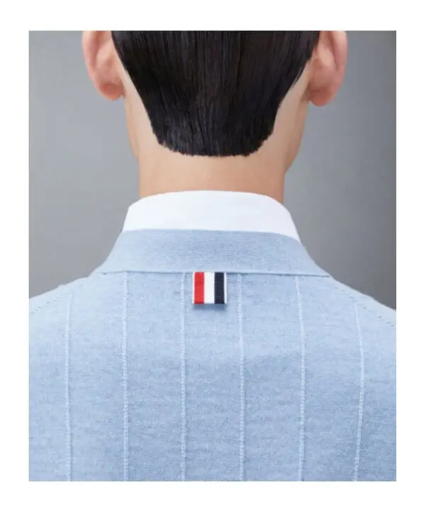 Thom Browne Virgin Wool Rwb Stripe Cardigan