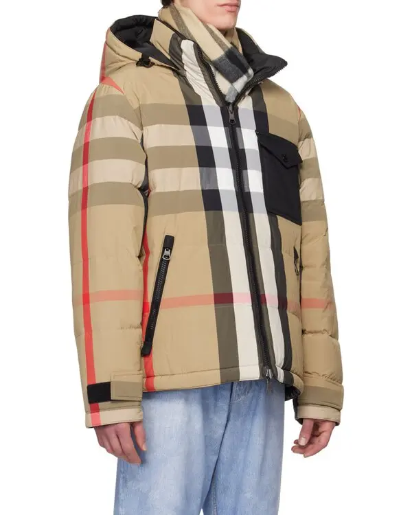 Burberry Checked Hooded Down Puffer Jacket