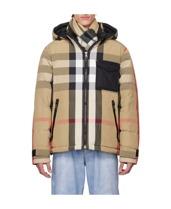 Burberry Checked Hooded Down Puffer Jacket