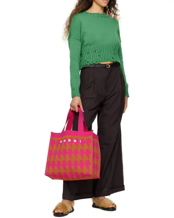 Marni Geometric Pattern Tote Bag