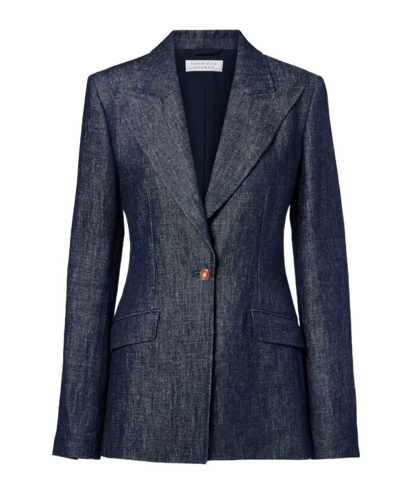 Gabriela Hearst Leiva Linen Blazer - Blue