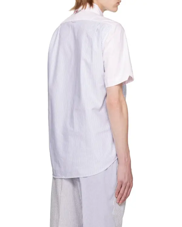 Thom Browne Striped Buttoned Short-sleeved Shirt