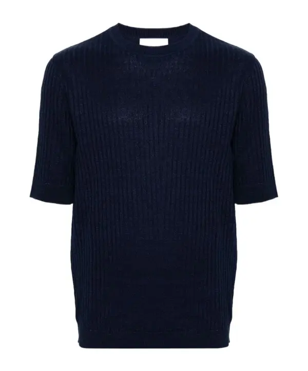 LARDINI Ribbed Short-sleeve Jumper
