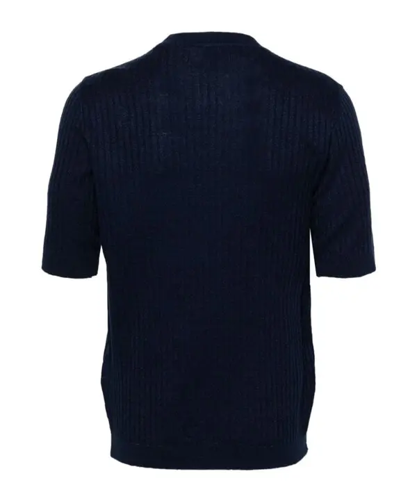 LARDINI Ribbed Short-sleeve Jumper