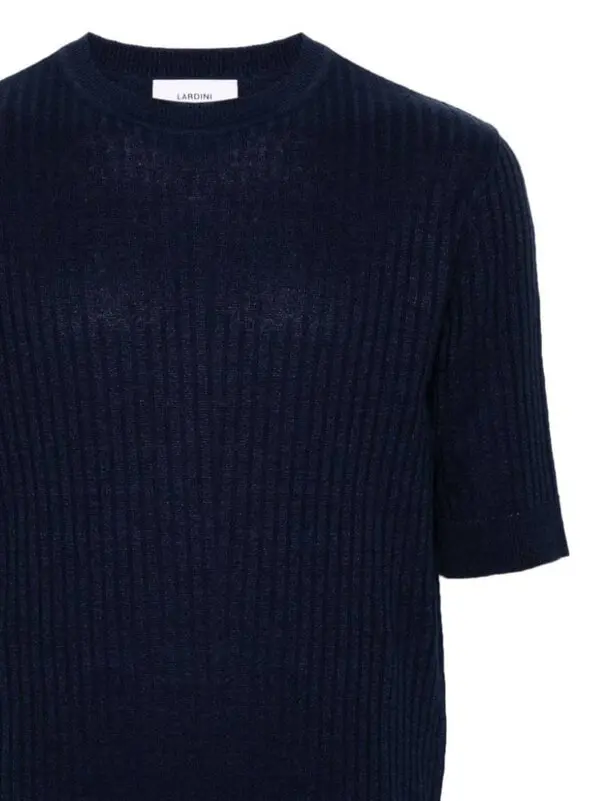 LARDINI Ribbed Short-sleeve Jumper