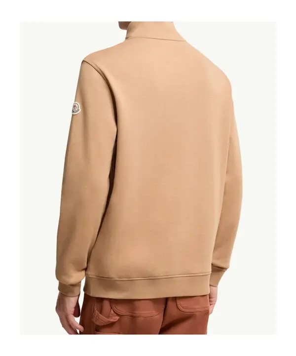 Moncler Embroidered Logo Zip-up High Neck Sweatshirt