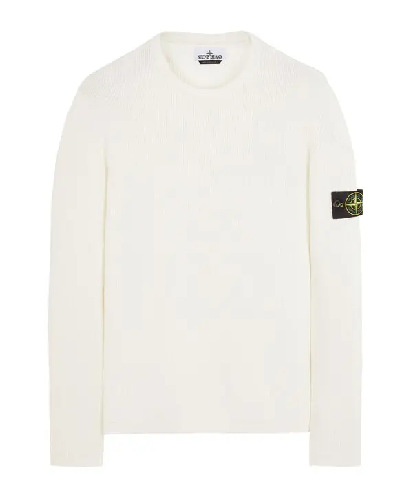 Stone Island Compass Badge Knitted Jumper - White