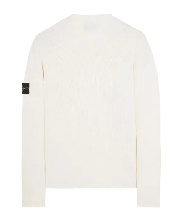 Stone Island Compass Badge Knitted Jumper - White