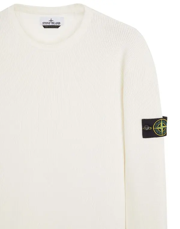 Stone Island Compass Badge Knitted Jumper - White