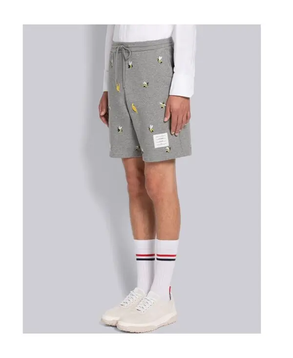 Thom Browne Grey Cartoon Printed Drawstring Shorts