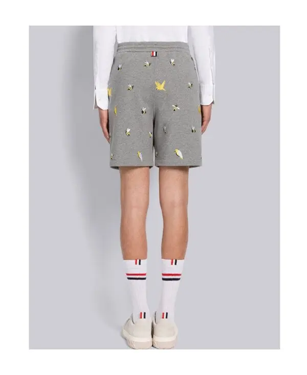 Thom Browne Grey Cartoon Printed Drawstring Shorts