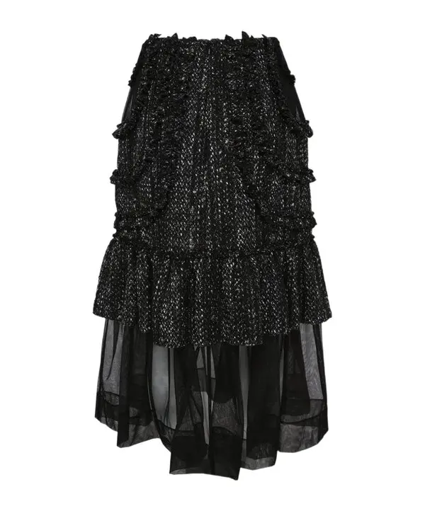 Simone Rocha Multi Frill Patchwork Fray Skirt