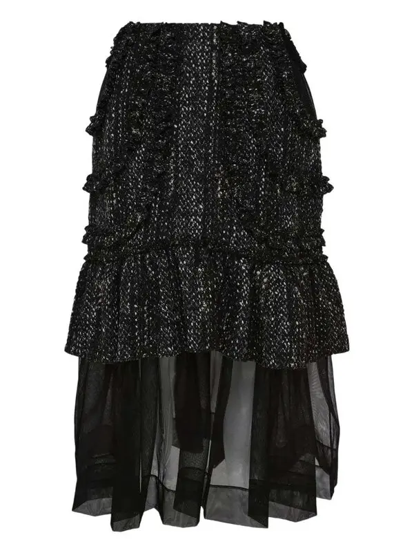 Simone Rocha Multi Frill Patchwork Fray Skirt