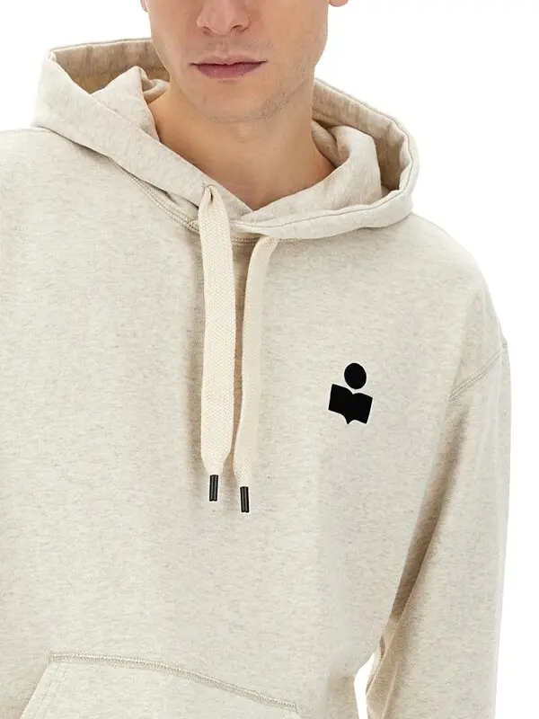 Isabel Marant Étoile Matte Logo Printed Drawstring Hoodie