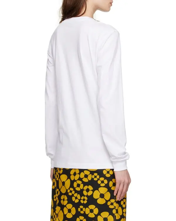 Marni Round Neck Long Sleeve T-shirt With Front Logo
