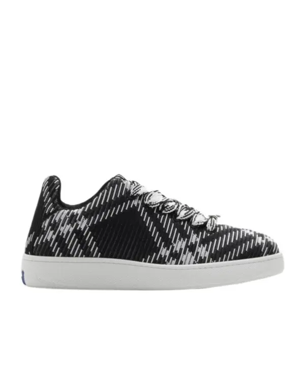 Burberry Checked Lace-up Sneakers - Black