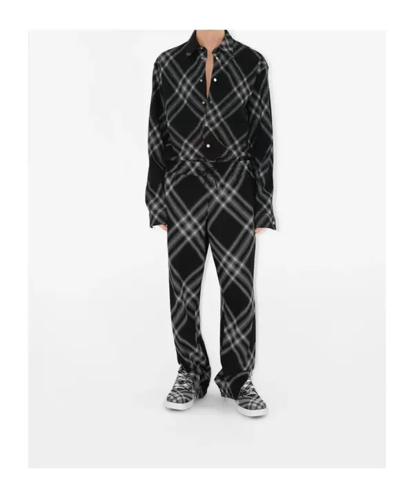 Burberry Checked Lace-up Sneakers - Black