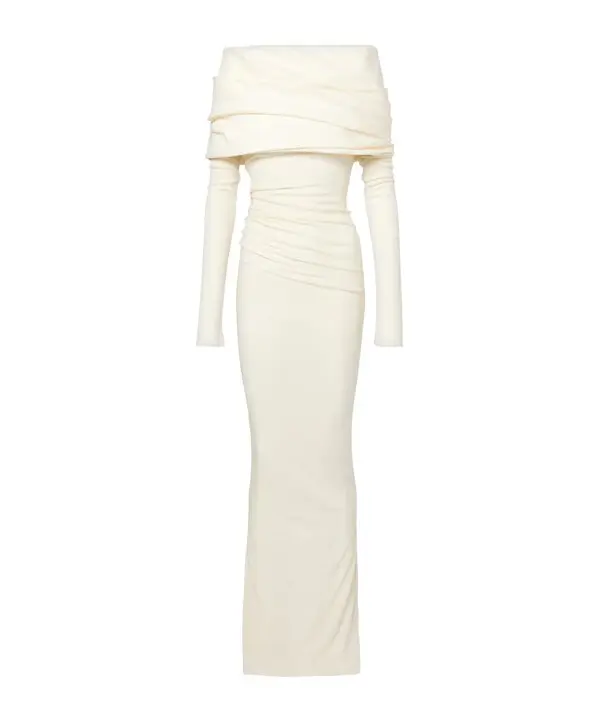 ENTIRE STUDIOS Draped Maxi Dress - White