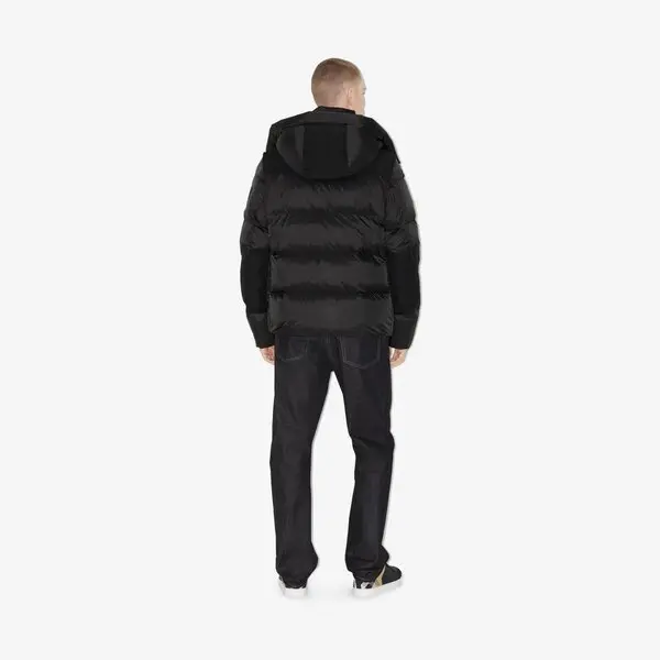Burberry Hooded Down Coat With Removable Sleeves And Drawstring Hood